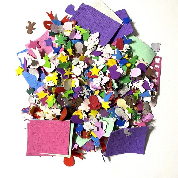 Other | Lot Of Multicolor Foam Craft Cutouts Scrapbooking Christmas ...